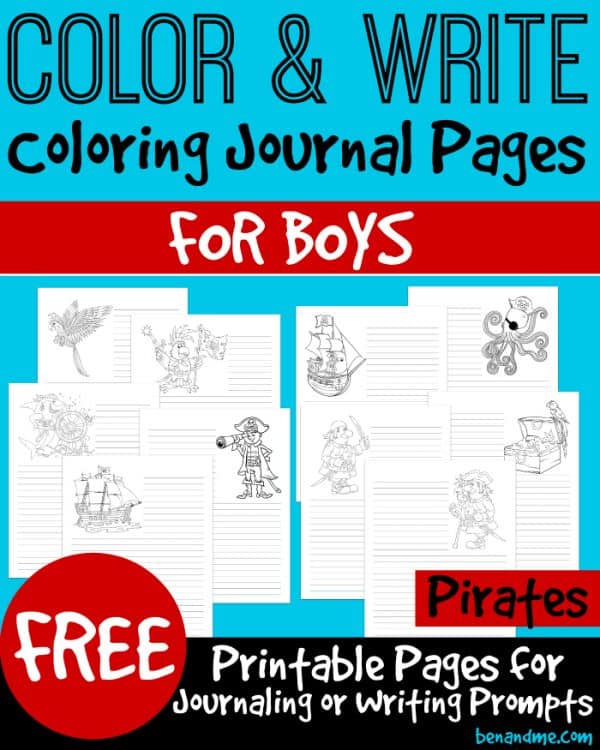 FREE! Color and Write: Pirate-Themed Coloring Journal Pages for Boys ...